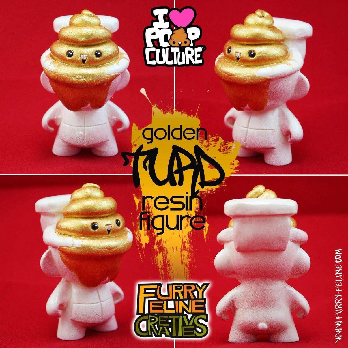 Golden Turd 3.5" Resin Figure – Furry Feline Creatives